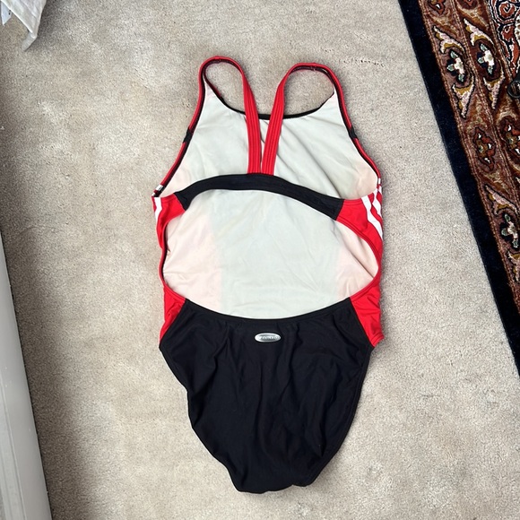 adidas | Swim | Adidas Open Back One Piece Bathingsuit Red Black And ...